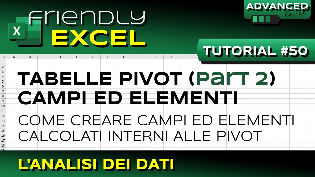 EXCEL #50 Tabelle Pivot (Part 2: Campi ed Elementi Calcolati) - YouTube