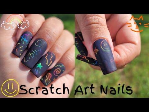 Scratch Art Nails - YouTube