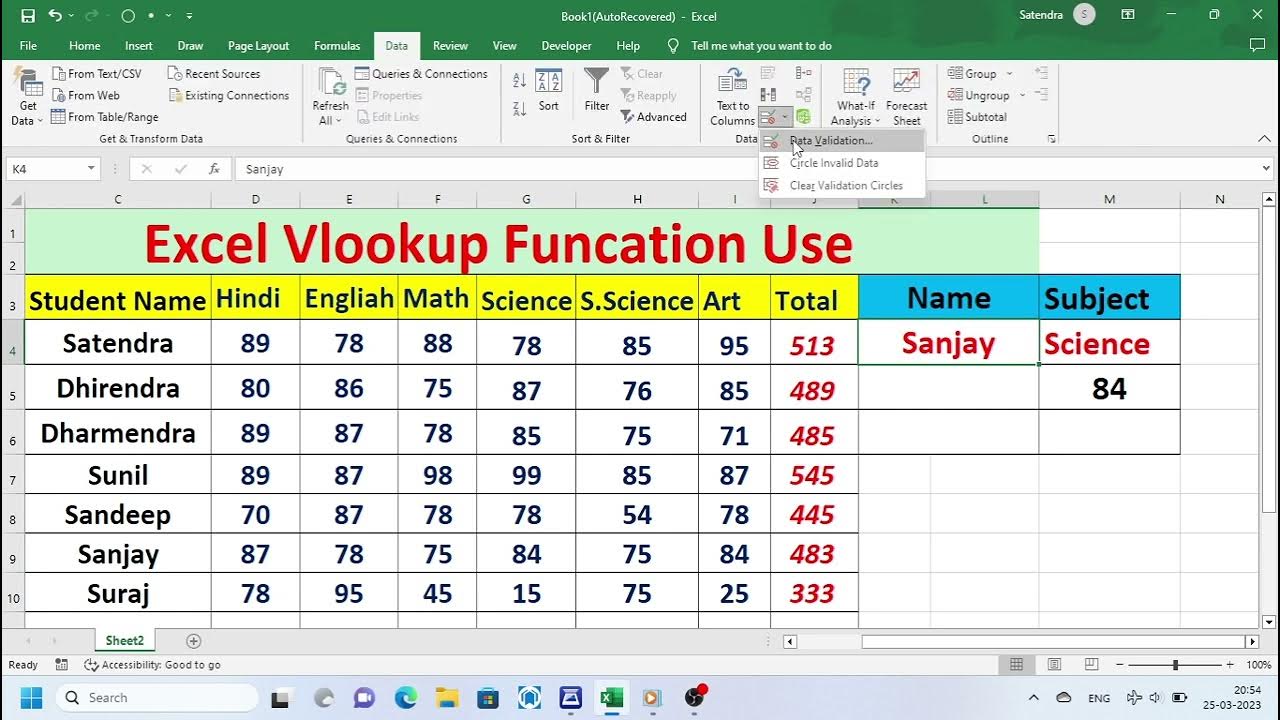 How To Use VLOOKUP Formula in Excel VLOOKUP Learn Vlookup formula Vlookup formula Kaise lagaye ...