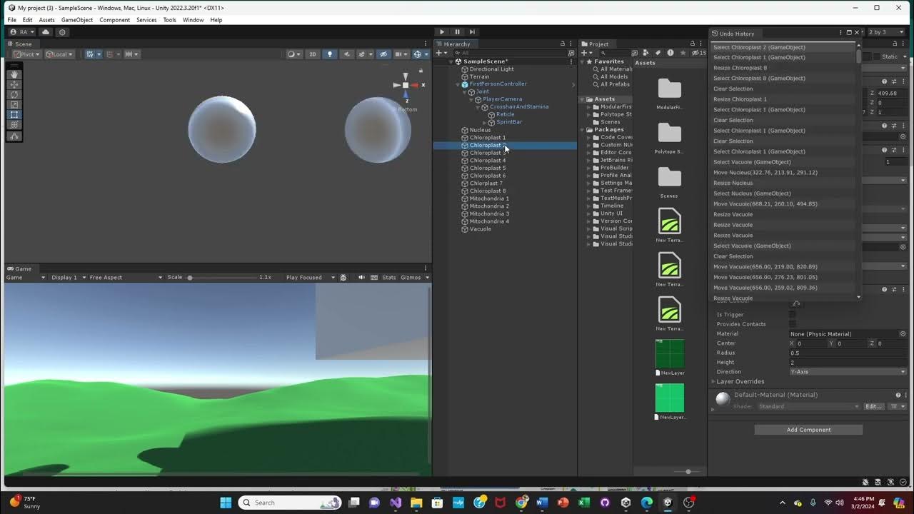 Part ELEVEN Adding and resizing 3D Objects and placing them in your environment in Unity Game ...