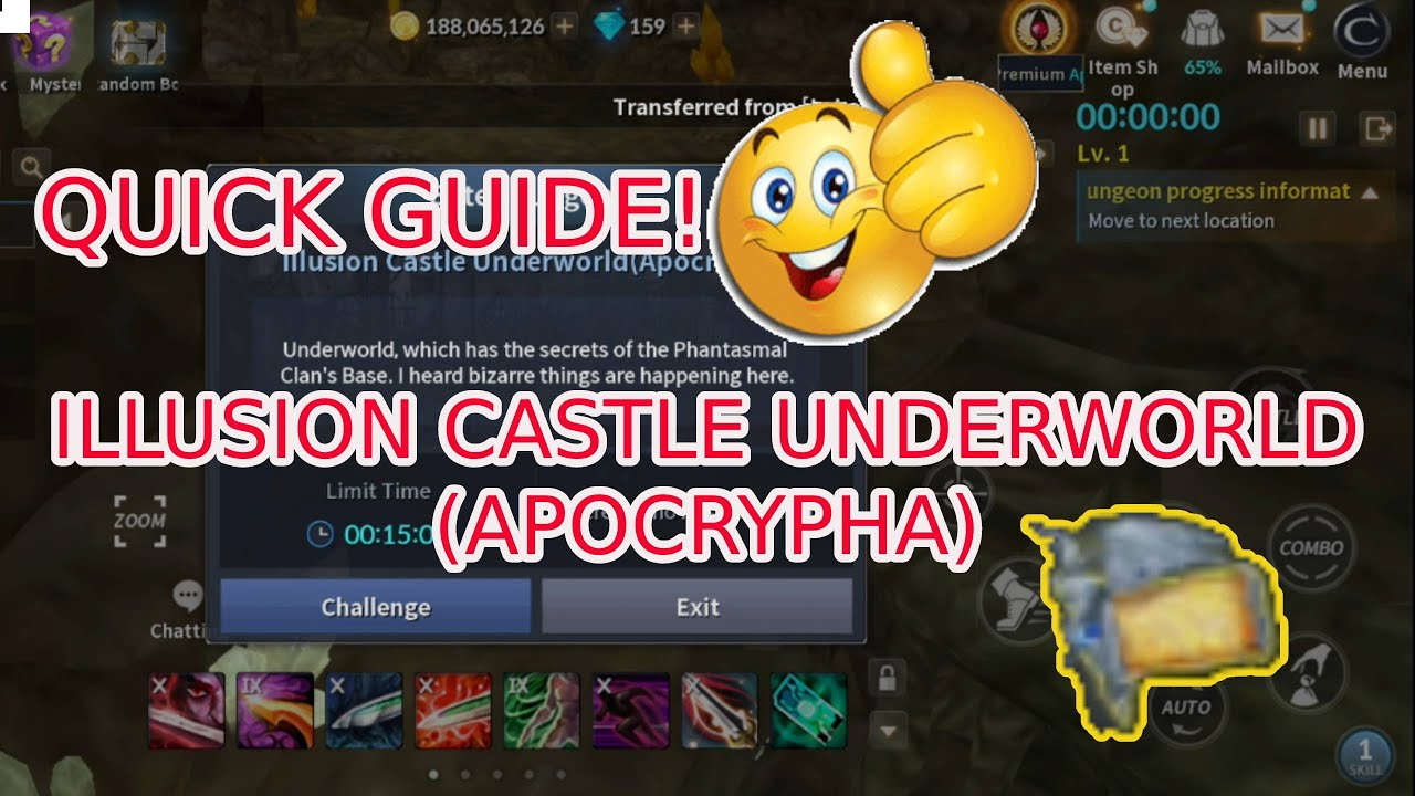 Cabal Mobile: AIC Quick Guide Illusion Castle Underworld Apocrypha - YouTube