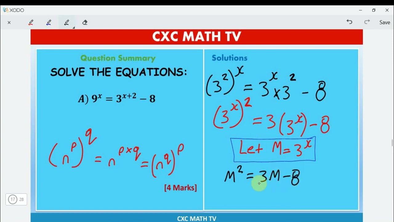 LAWS OF INDICES| Equations Reducible to Quadratics| CSEC Additional Mathematics - YouTube
