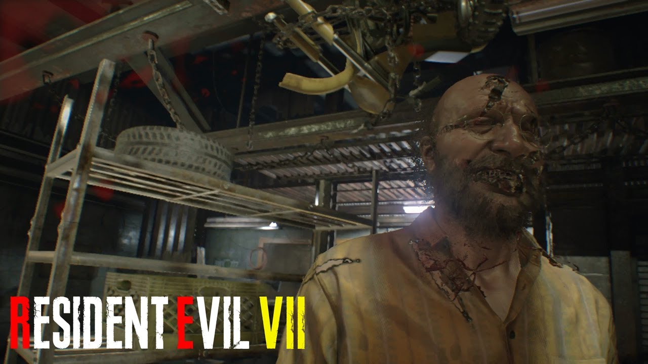 Resident Evil VII Biohazard - Jack Baker First Encounter (Garage Battle ...