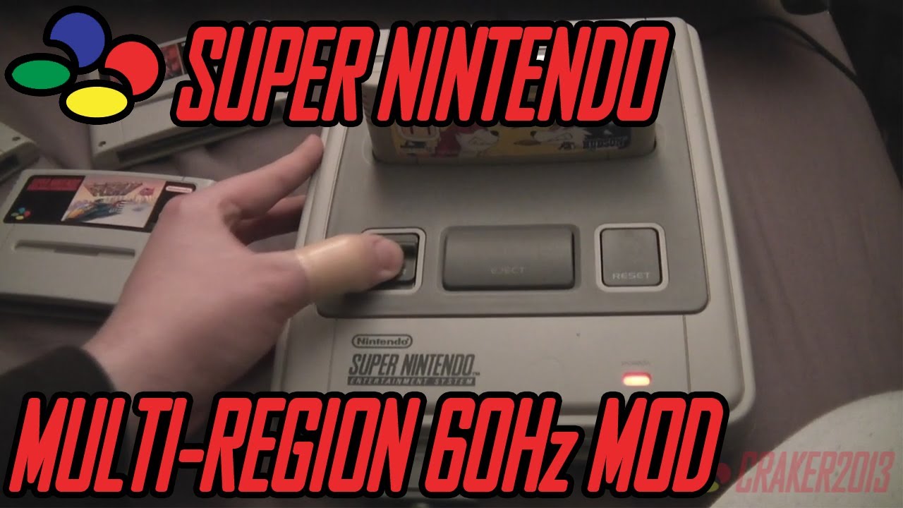 Craker Moddings - Super Nintendo Multi Region 60Hz Mod - YouTube