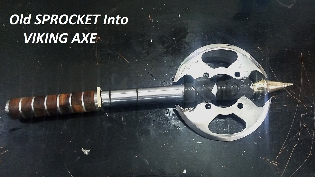 Turing Old SPROCKET Into Beautiful DOUBLE VIKING AXE - PART 2 - YouTube