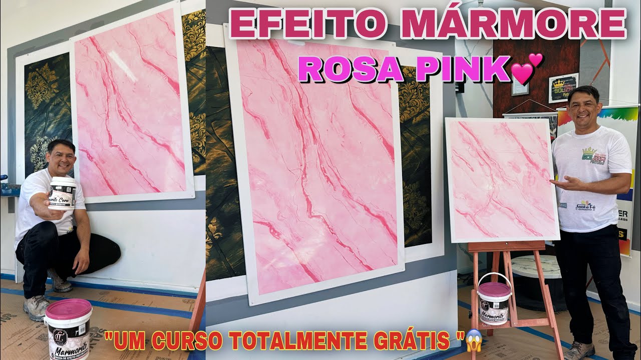 COMO FAZER EFEITO MÁRMORE: COR ROSA PINK #rosa #pink #marmorato - YouTube