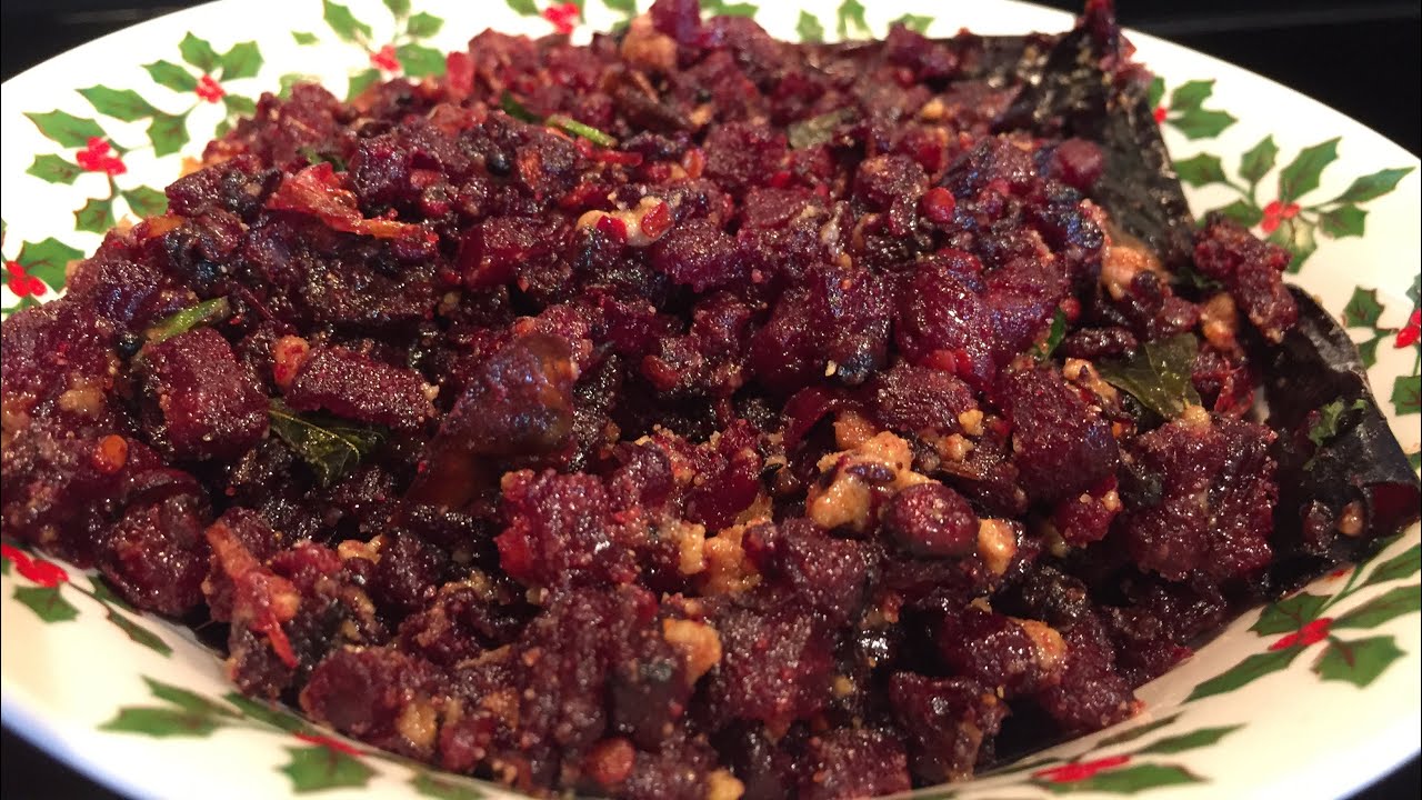 Beetroot fry / beetroot curry/beetroot fry with peanut powder - YouTube