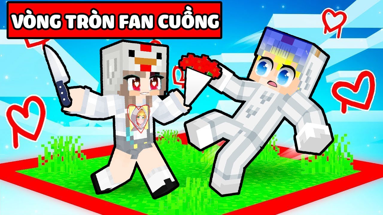 TÔ GÀ THỬ THÁCH 24H THOÁT KHỎI VÒNG TRÒN CỦA FAN CUỒNG TRONG MINECRAFT ...