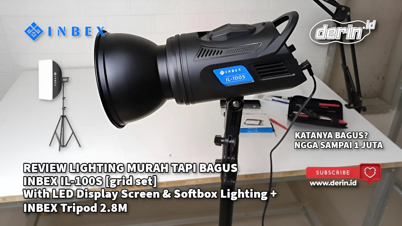 REVIEW LIGHTING UNTUK STUDIO YOUTUBE | INBEX IL-100S | HANYA 300k BIKIN ...