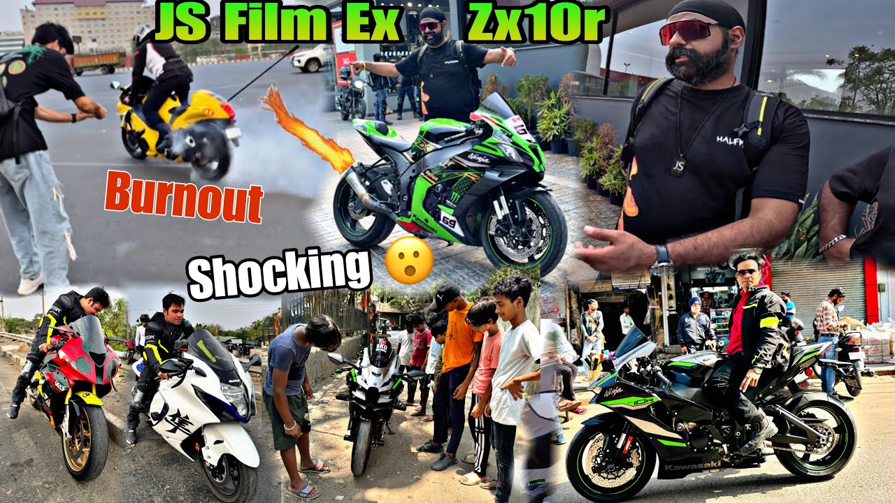 JS Films ki Pari Zx10r Mili🥹| hyper riding | burnout | world motorcycle ...