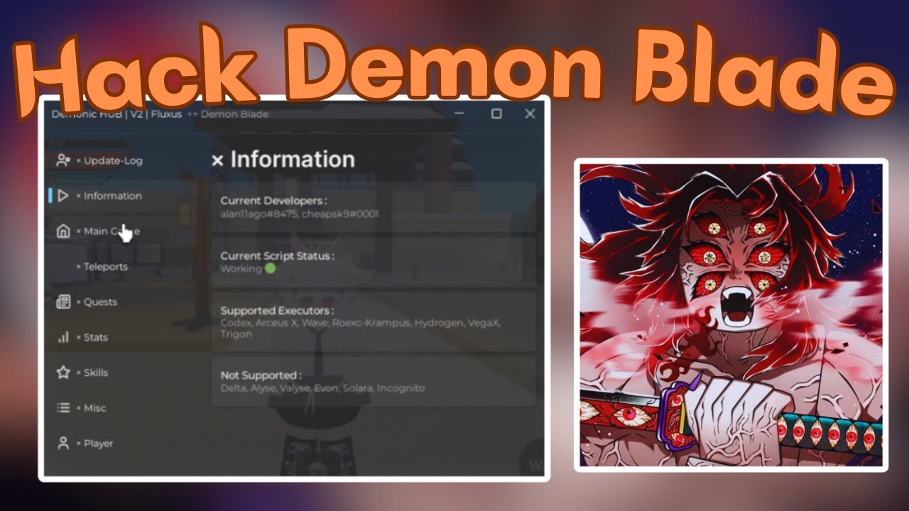 Cách Hack Demon Blade Trên Điện Thoại Auto Farm, Auto Quest | Script ...