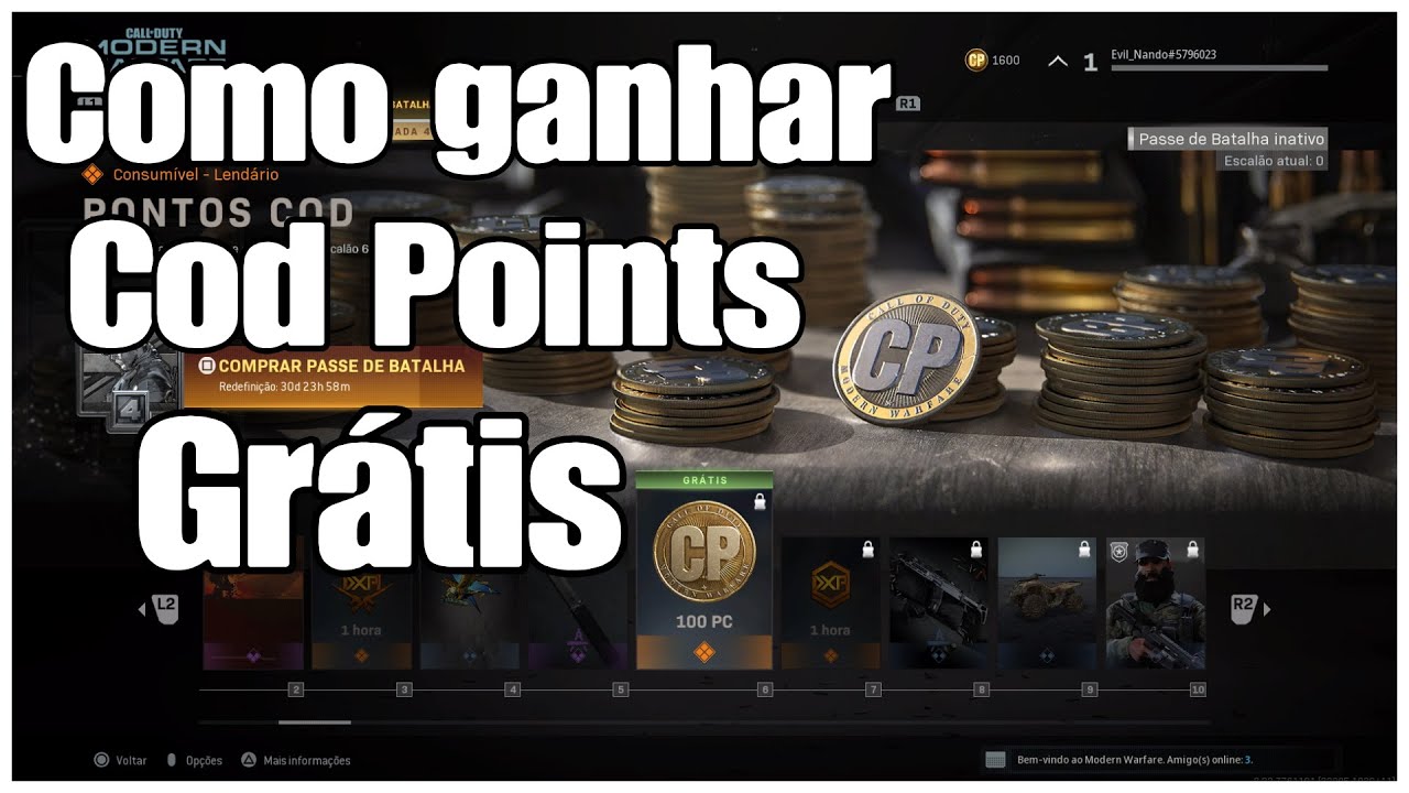 Como Ganhar Cod Points GRÁTIS " FREE " ( infinitamente ). Warzone ...