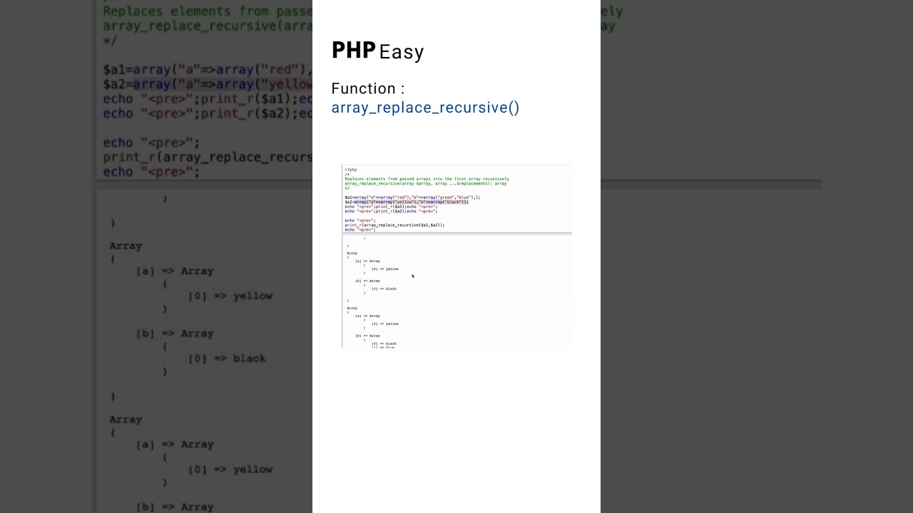 Array replace recursive Php Function YouTube Array replace recursive Php Function YouTube