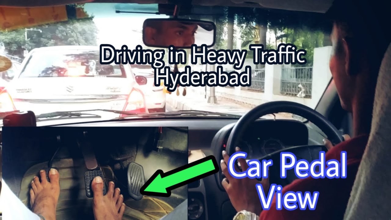 Foot Movement !! Car Pedal View !! Driving in Heavy Traffic !! TS ...