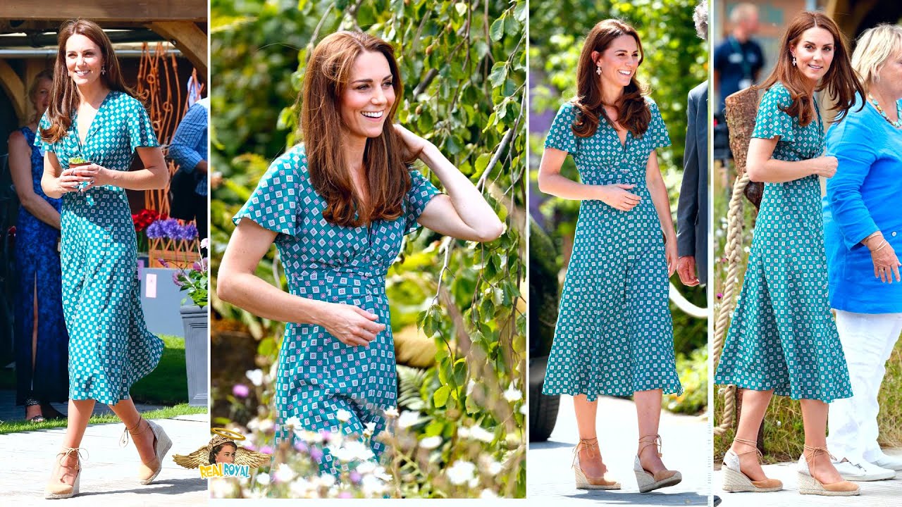 Princess Catherine Stuns In A Emerald Dress And Summer Espadrilles ...