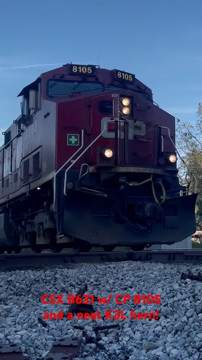 CSX B631 with a nice K3L horn on CP 8105 rolls thru Crawford. - YouTube