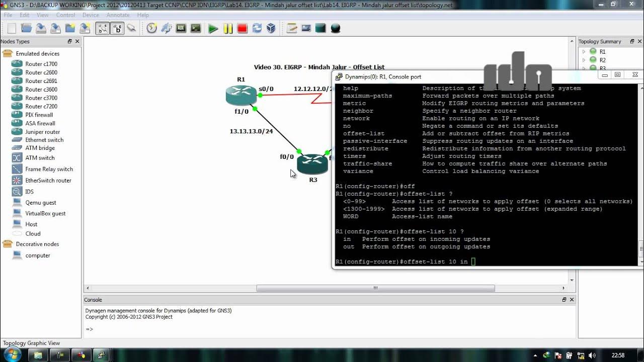 EIGRP Mindah Jalur Offset List - YouTube