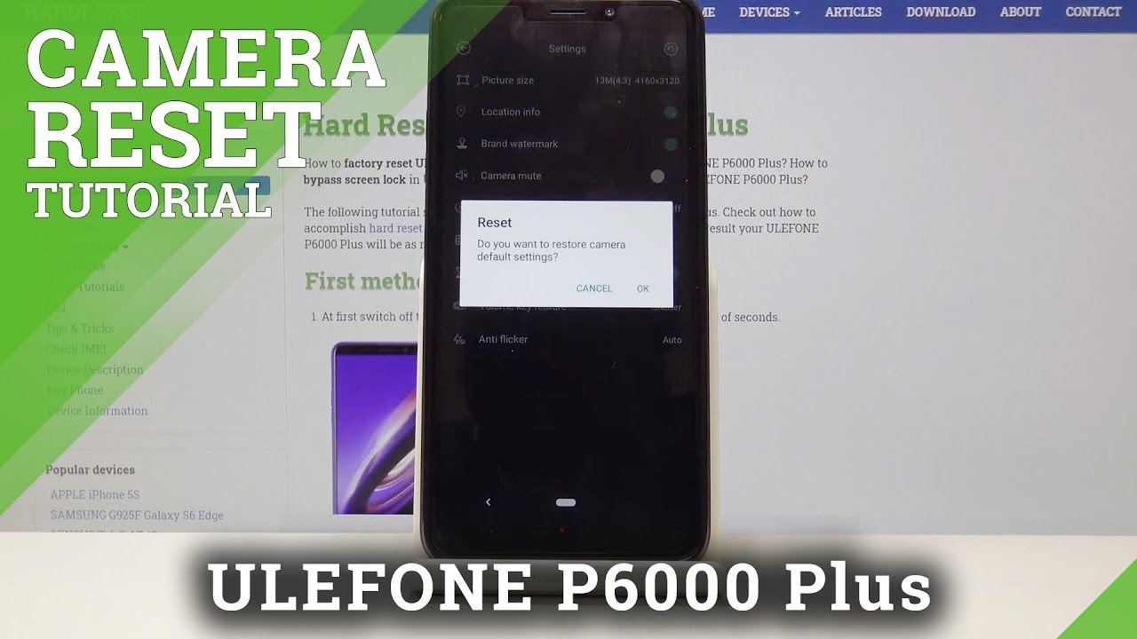 How to Reset Camera in ULEFONE P6000 Plus - Restore Camera Settings ...