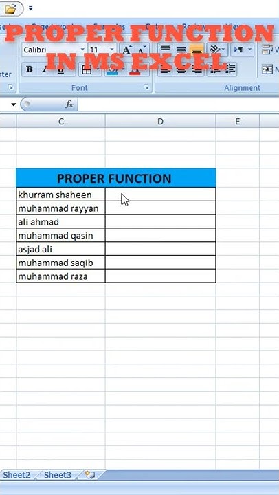 PROPER Function in MS Excel 2019 Tutorial. - YouTube