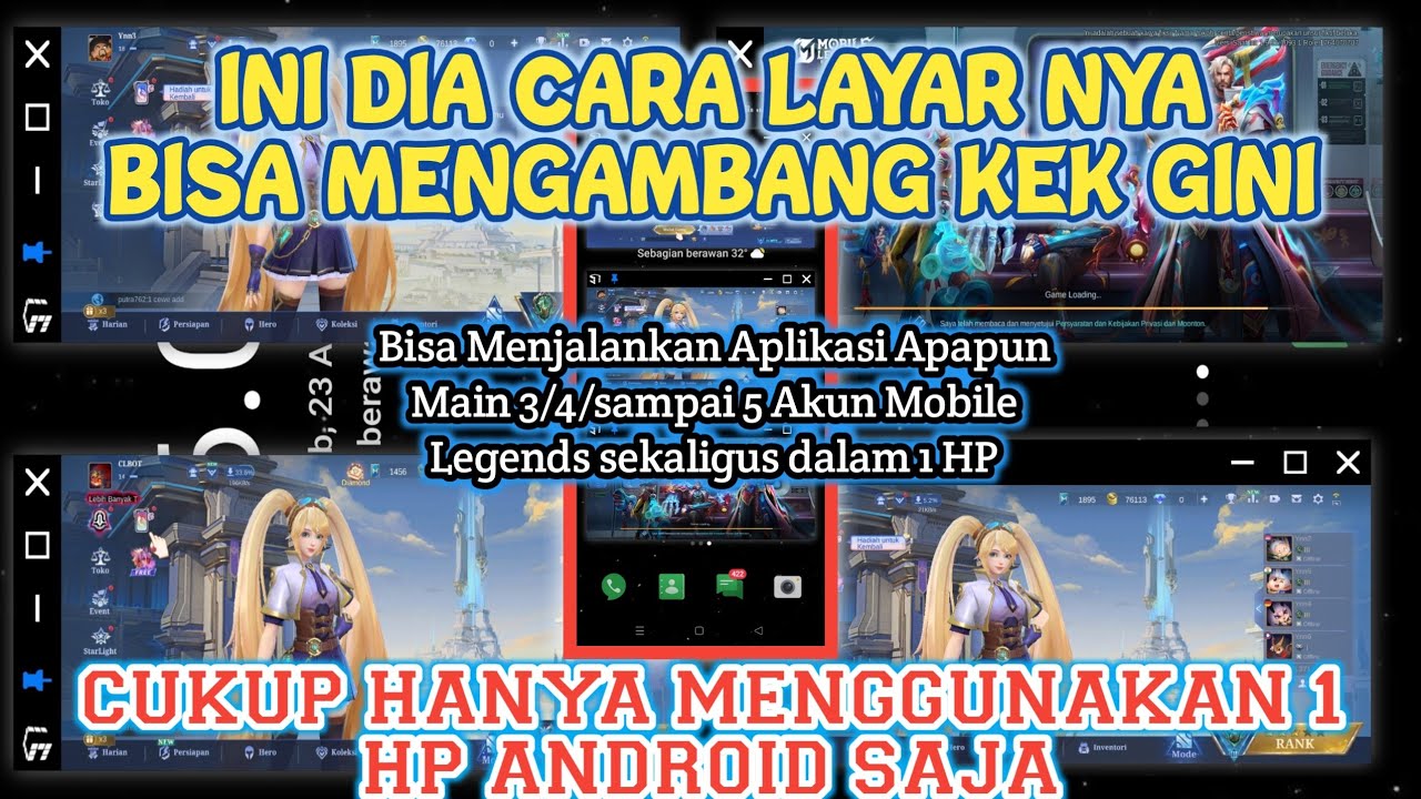Cara Membuat Layar Mengambang Pake 1 HP ANDROID | Virtual Phone ...