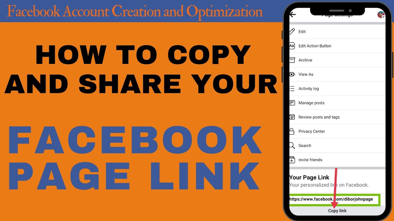How to get your Facebook page link from your page - YouTube