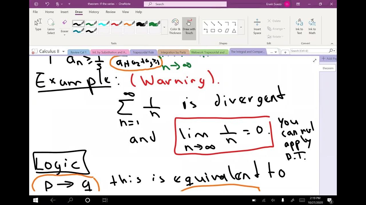 Math Proofs: Lecture 21-Integral test (ProfeSuazo) - YouTube