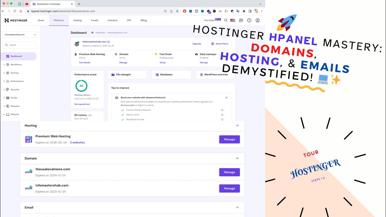 Mastering Hostinger hPanel: The Ultimate Guide to Domains, Hosting, and ...