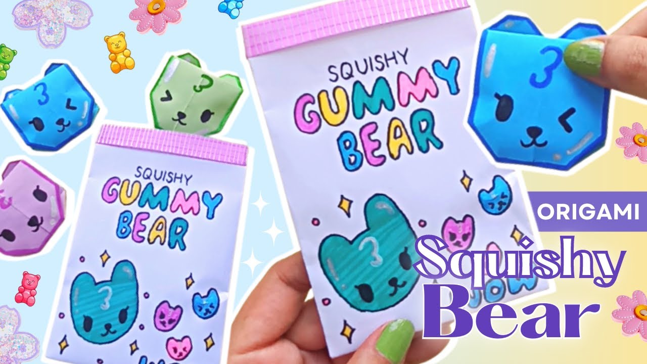 DIY Origami Squishy Gummy Bear || DIY Squishy Gummy Bear || Paper ...