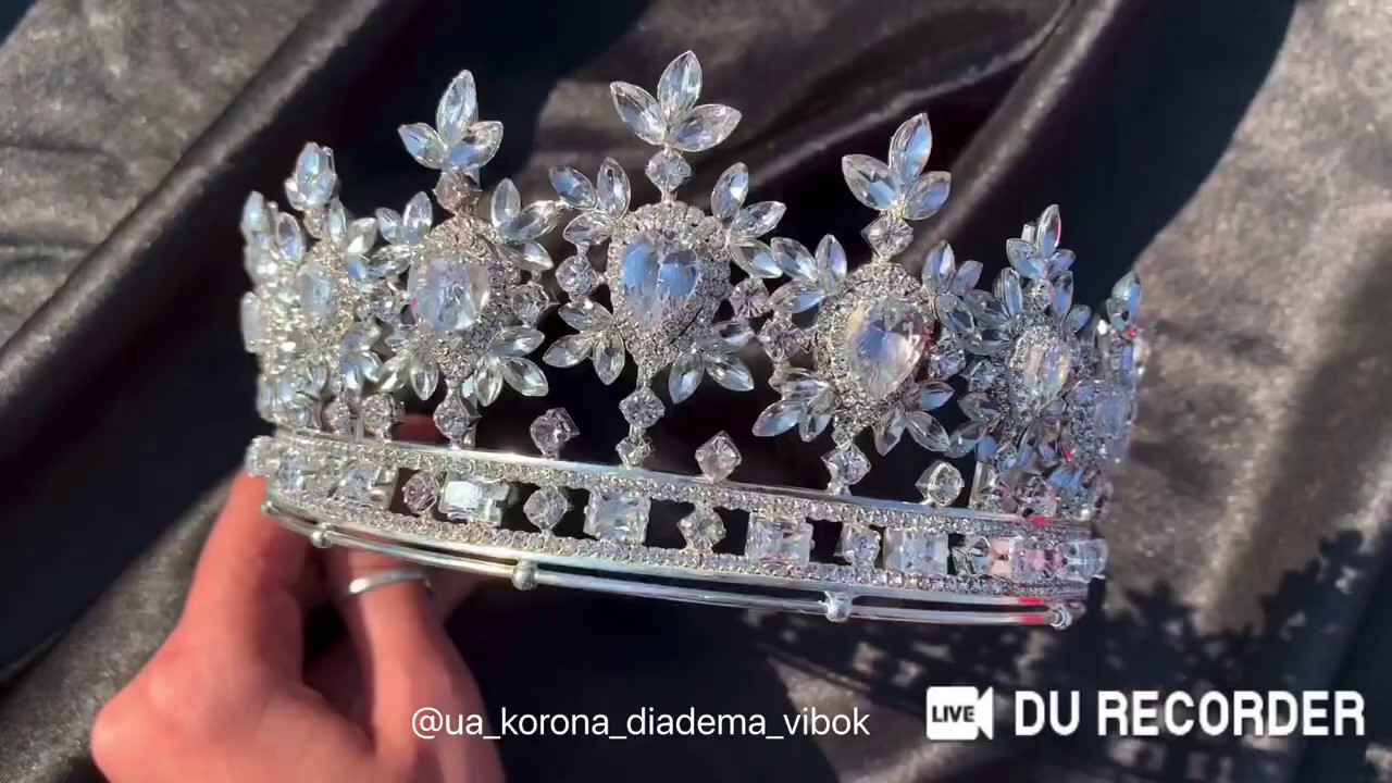 Royal crown lux hair accessories bridal tiara crystal diadem headband ...