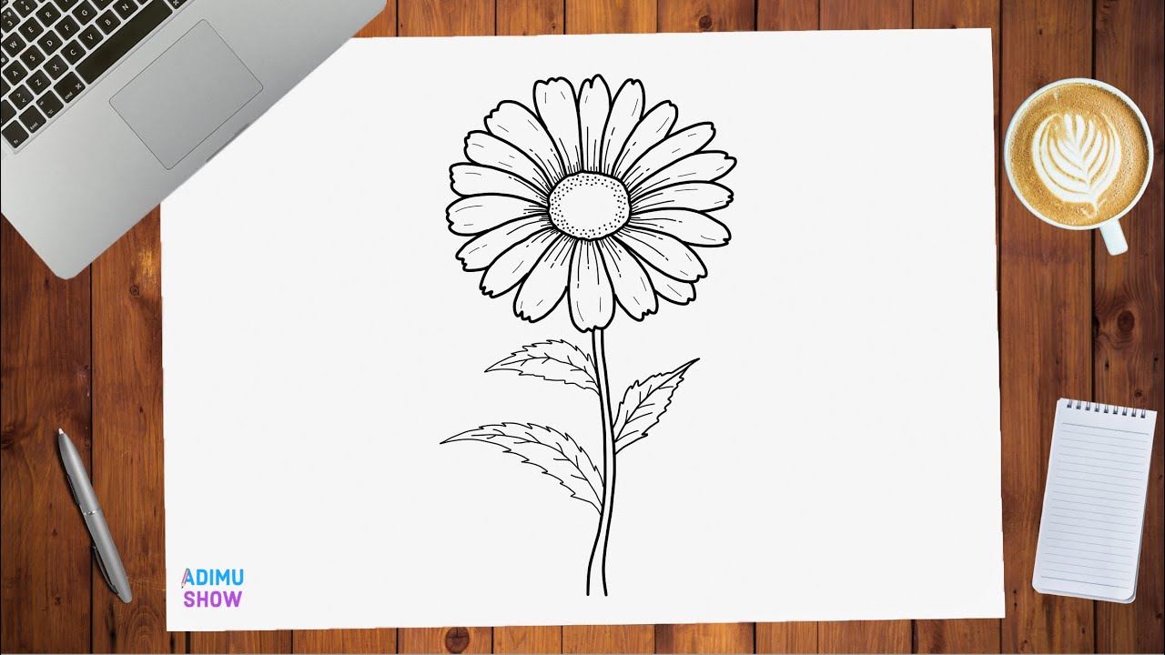 How to Draw Beautiful Daisy Flower| Step by Step Drawing Tutorial |🌼🌻 ...