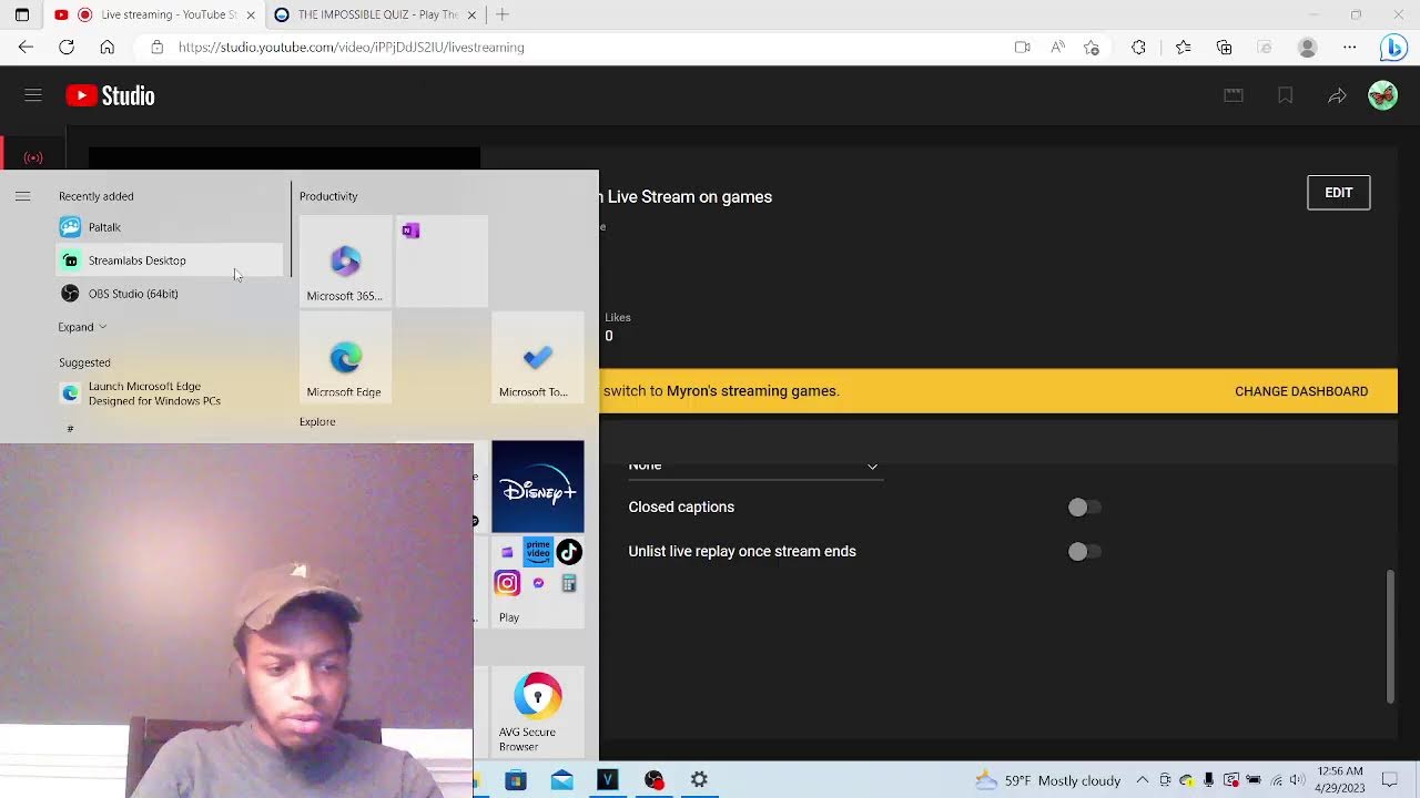 Myron's streaming games - YouTube