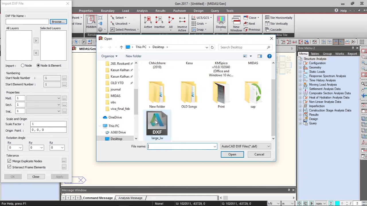 Import from AUTOCAD to MIDASGen - YouTube