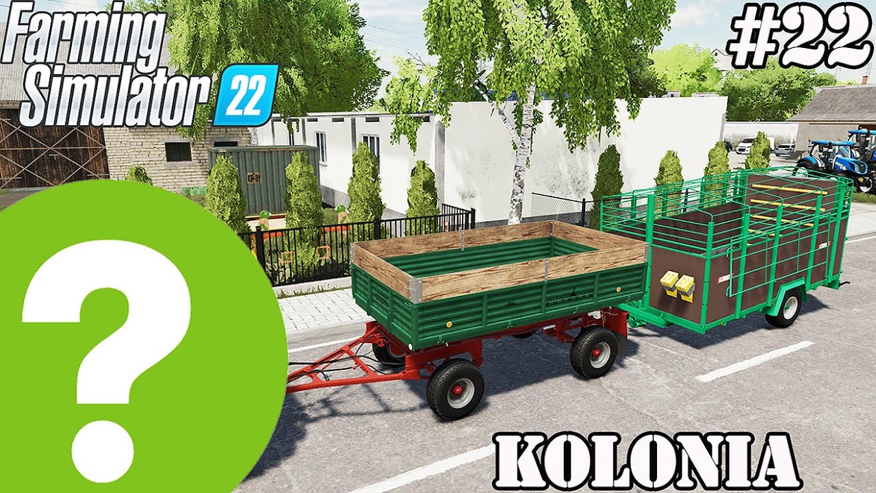Tedding the grass. New tractor, trailer, animal trailer. Kolonia. FS22 ...