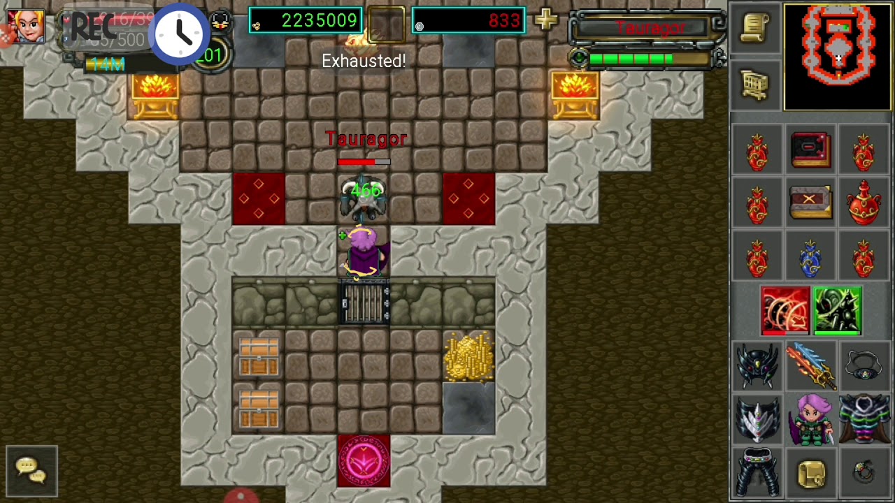 Tibiame KING TAURAGOR solo world 30 GET new armour 109 Elder charm ...