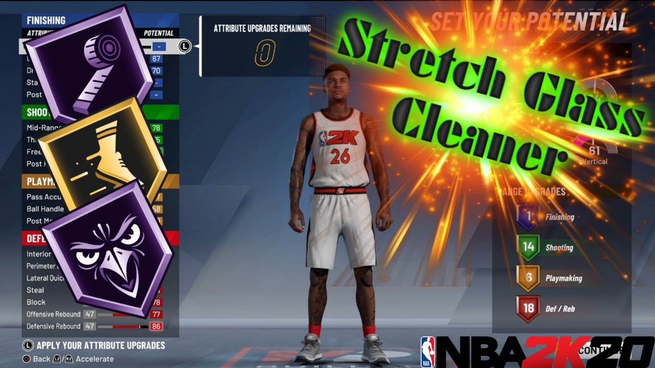 OP Stretch Glass Cleaner Build In NBA 2K20 - YouTube