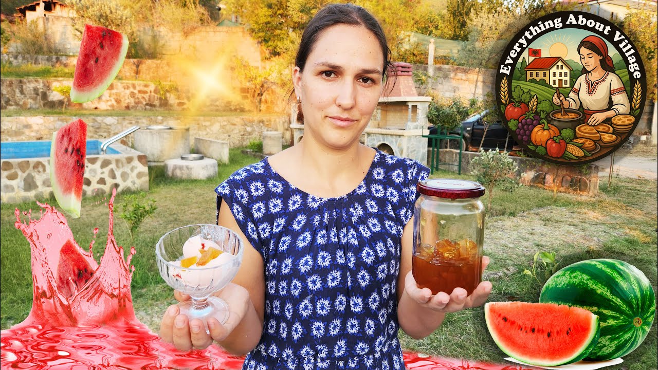 Reçel me Lëkurë Shalqiri - Watermelon Jam - Jeta në fshat - Albanian ...