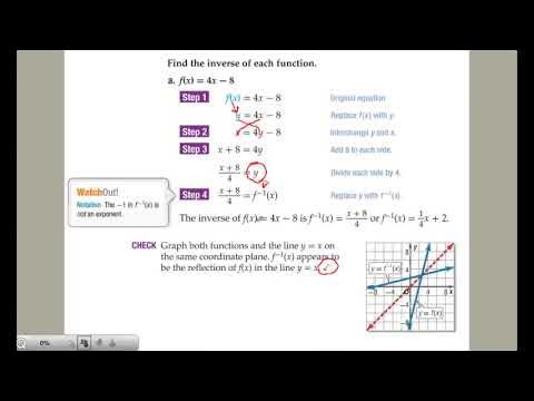 4-7 Inverse Linear Functions - YouTube