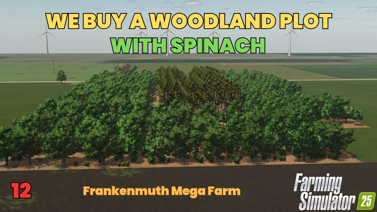 FS25 Frankenmuth Mega Farm Ep 12: BIG SPINACH CONTRACT FUNDS WOODLAND ...