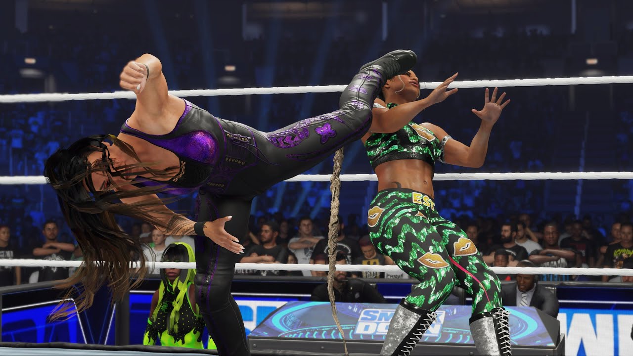 WWE 2K24 SMACKDOWN LIVE TAMINA AND NIA JAX VS NAOMI AND BIANCA BELAIR ...