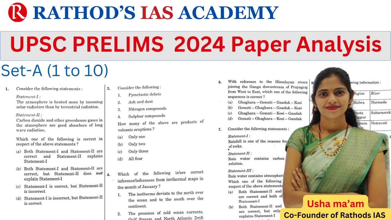 Prelims Question paper Analysis ,Set-A(1 - 10) / #UPSC # ...