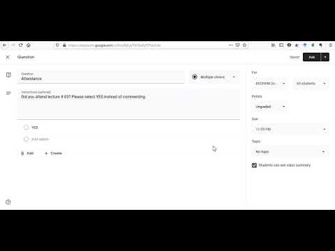 Marking Students Attendance on Google Classroom - YouTube