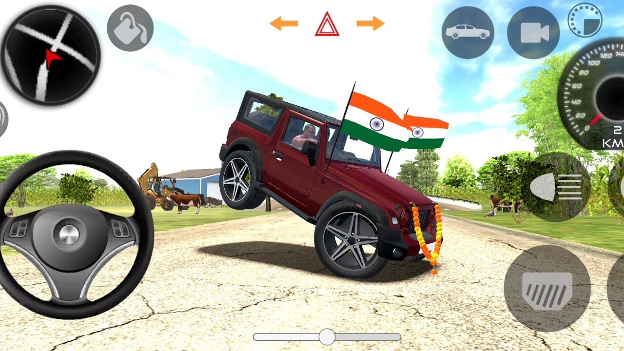indian tractor driving 3d game me thar ko pahad ke upar se jamp kra ke ...