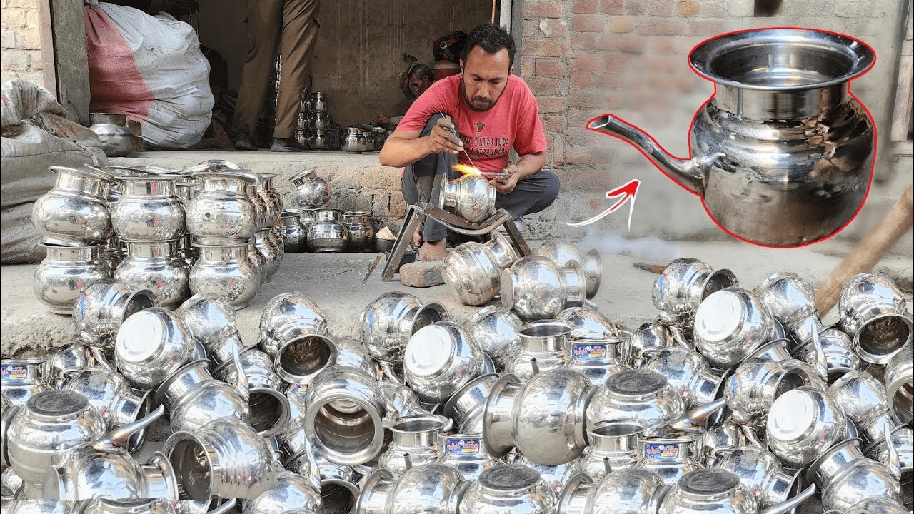 Stainless Steel Toilet Lota/Vessel Making Process | Metal Item Utensils ...