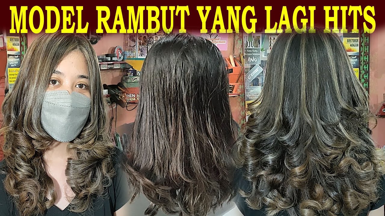 Gunting Layer Susun rambut Sudah Dismoothing dan Highlight Warna - YouTube