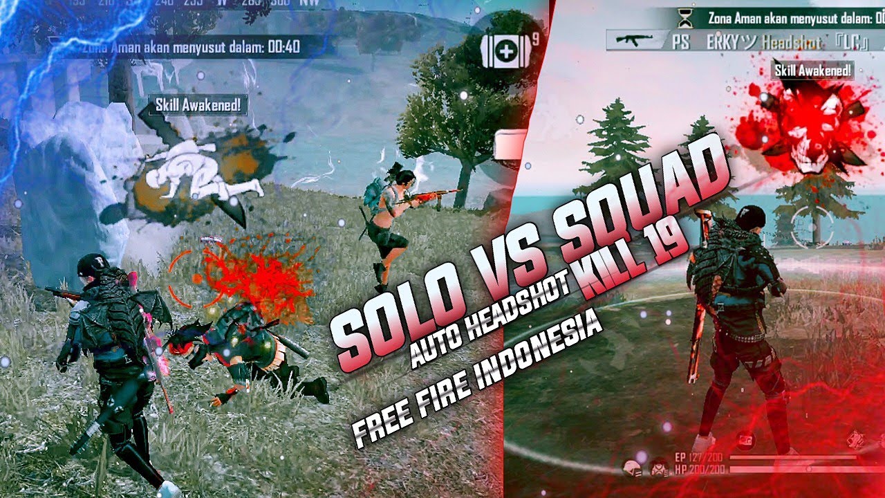 SOLO VS SQUAD KILL 19 !! BERASA SOLO VS DUO!! AUTO PANEN HEADSHOT | FREE FIRE INDONESIA 🇲🇨 - YouTube