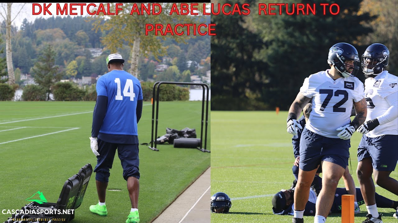 Abe Lucas and DK Metcalf participate in Seahawks practice session - YouTube