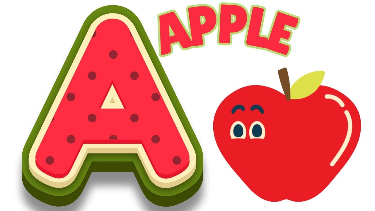 A to Z Phonics Sounds : A is for Apple - A A Apple | Fun ABC Rhyme Song ...