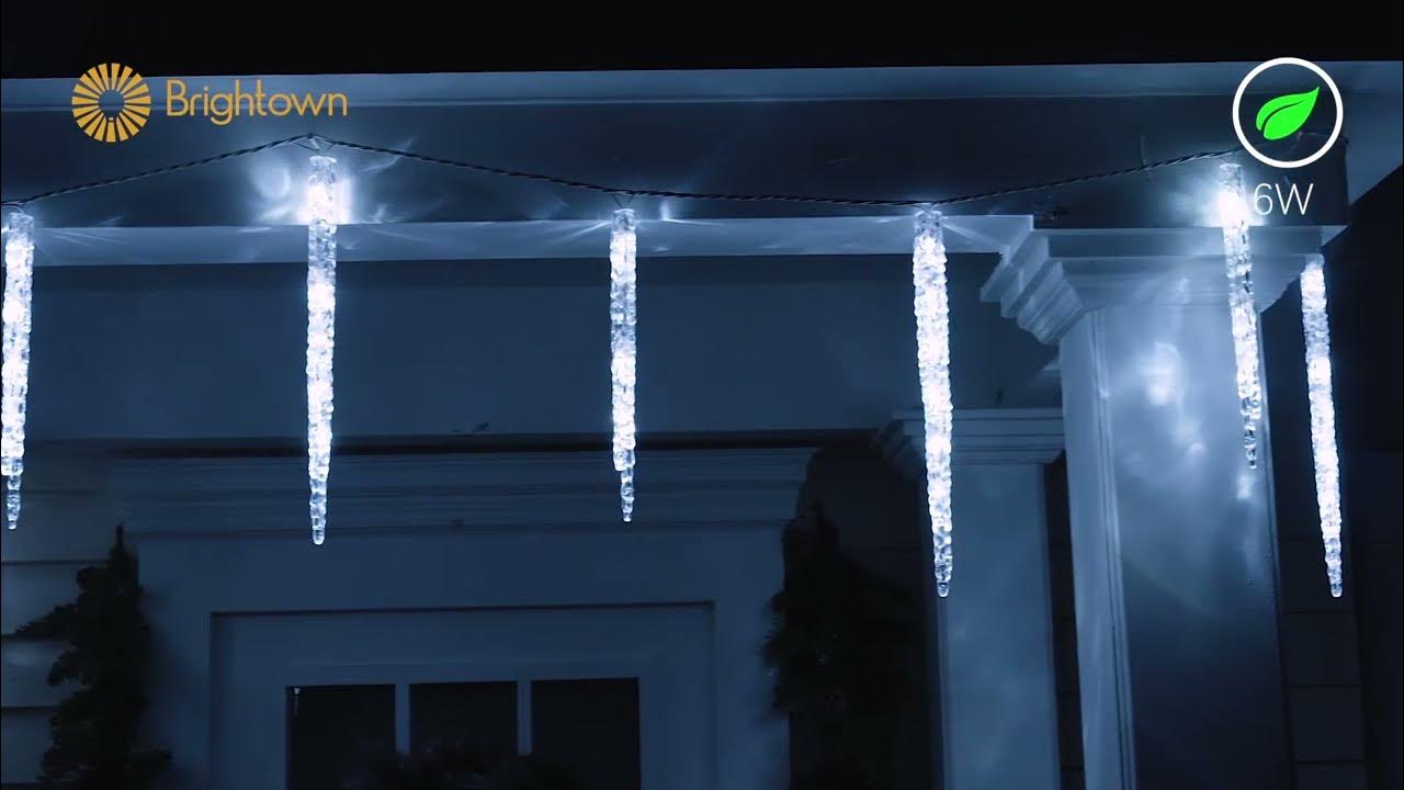 Brightown Christmas LED Twinkle Icicle String Lights, Ice Cycle - YouTube