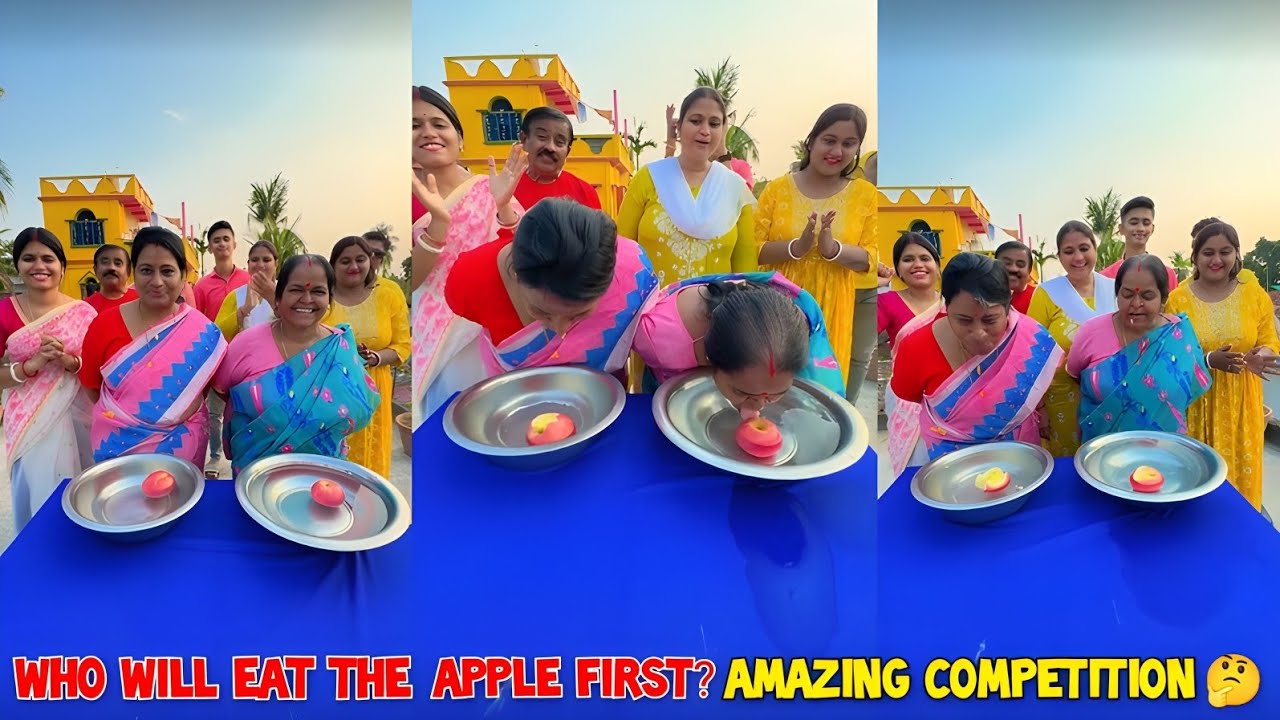 Who Will Eat The Apple First? || Amazing Competition 🔥 | Who Will Win 🤔 ...
