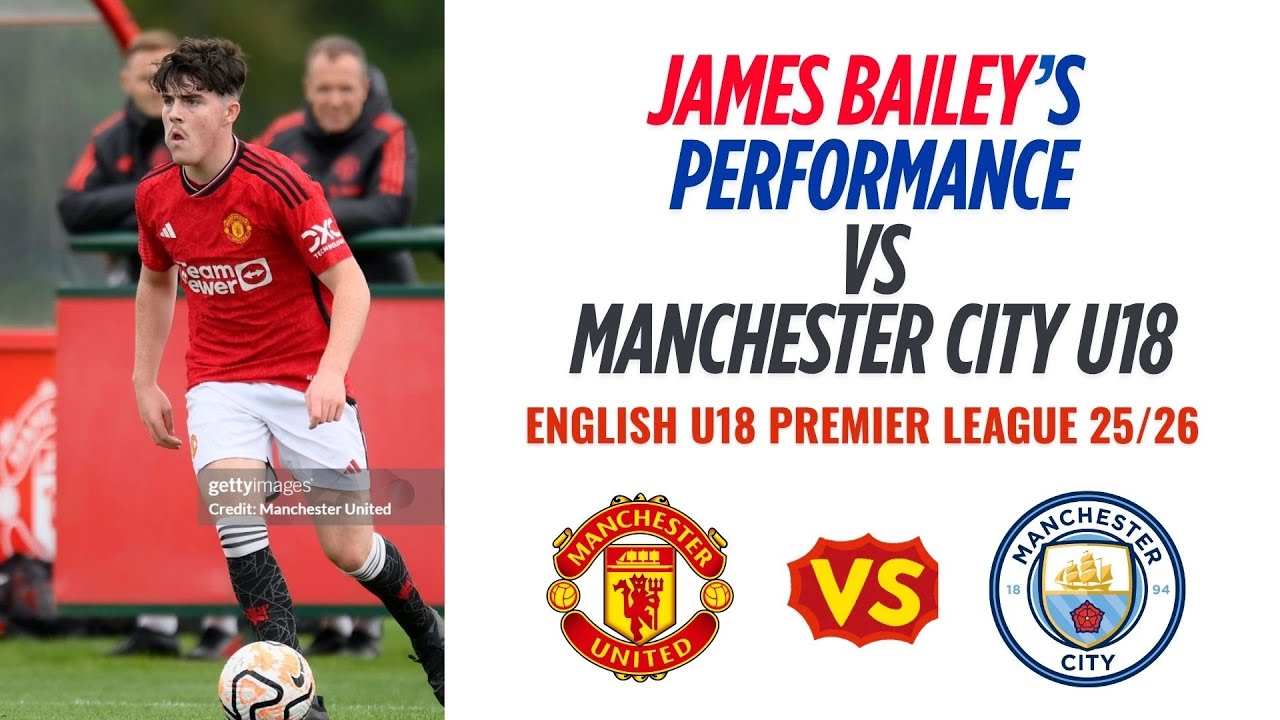 Manchester United's James Bailey Vs Manchester City (English U18 ...